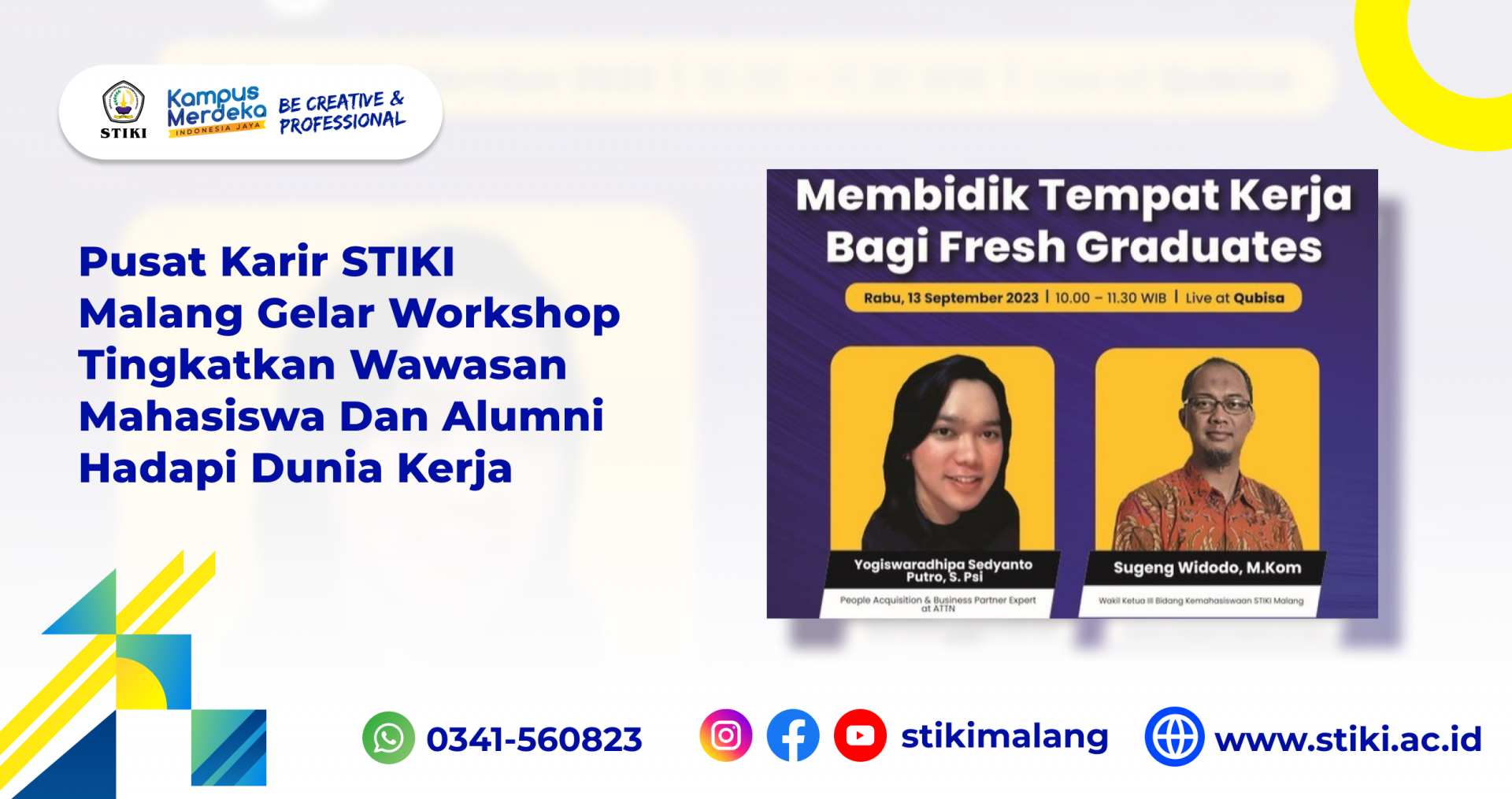 Pusat Karir STIKI Malang Gelar Workshop Tingkatkan Wawasan Mahasiswa dan Alumni Hadapi Dunia ...